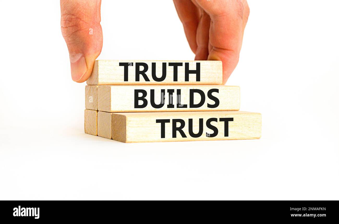Truth builds trust symbol. Concept words Truth builds trust on wooden ...