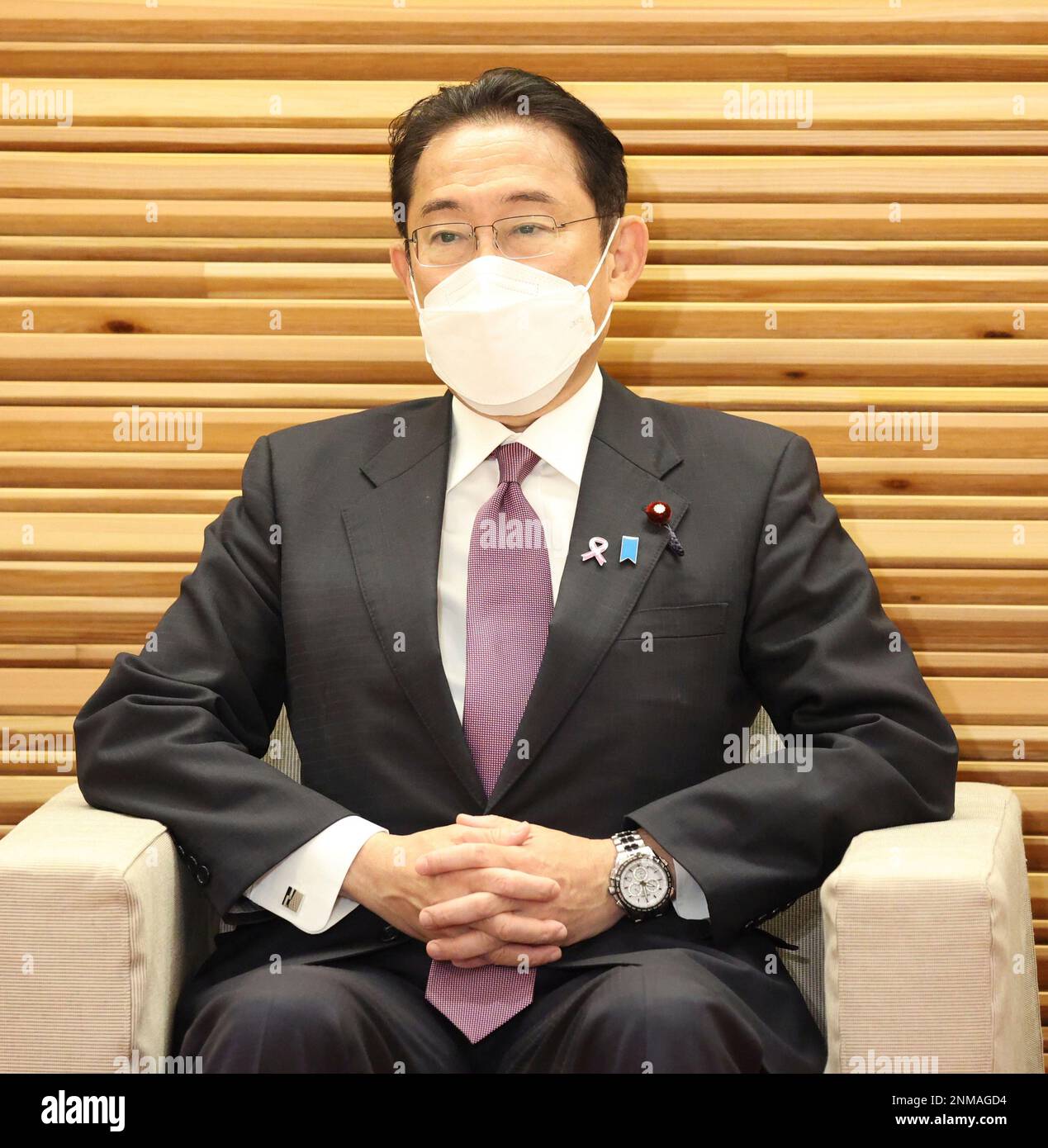Japan's Prime Minister Fumio Kishida attends a cabinet meeting at the ...