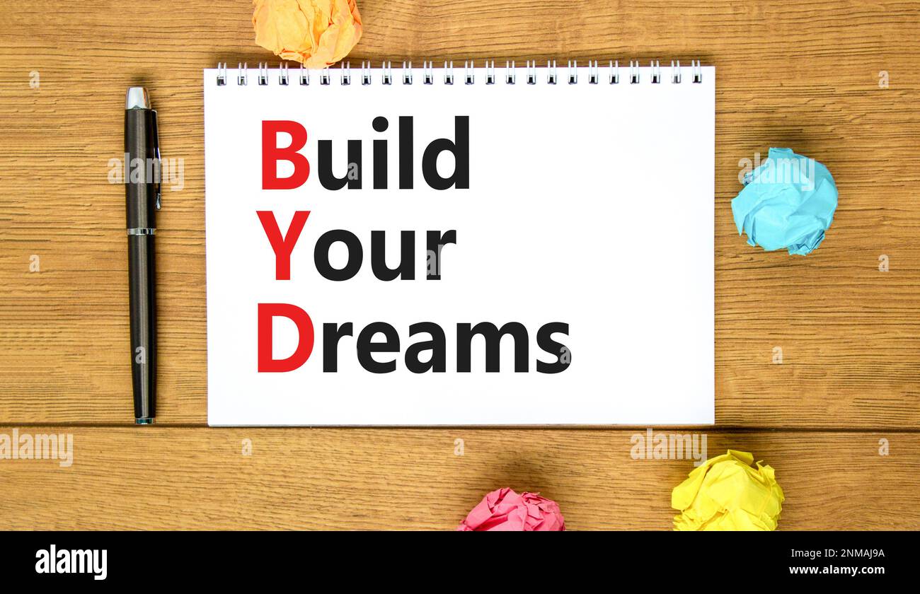 BYD build your dreams symbol. Concept words BYD build your dreams on ...