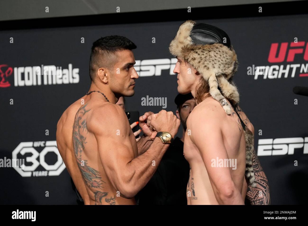 LAS VEGAS, NV - FEBRUARY 24: Andre Muniz (L ) and Brendan Allen (R ...