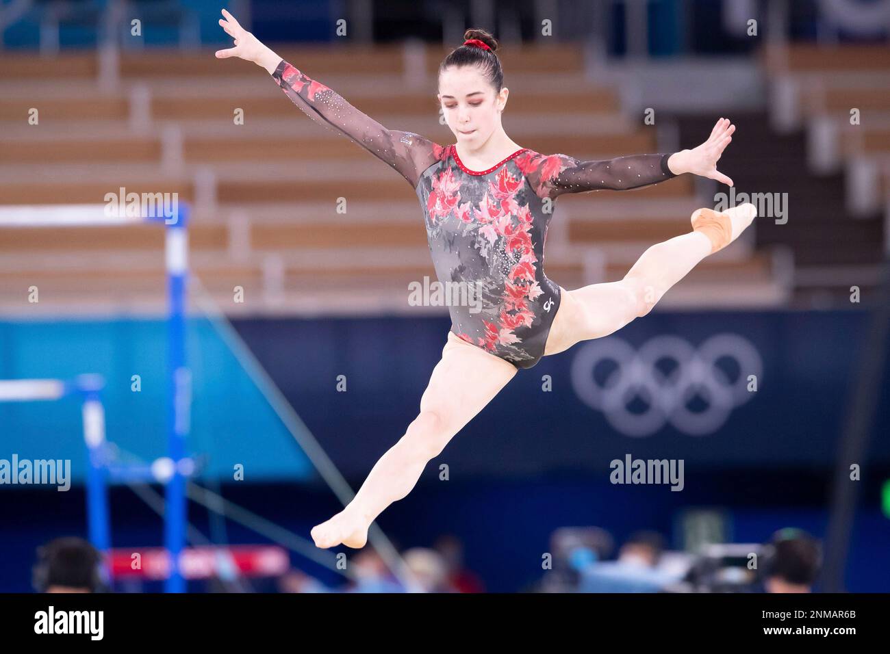 July 25, 2021: Ava Stewart of Canada performs on floor during the Tokyo ...