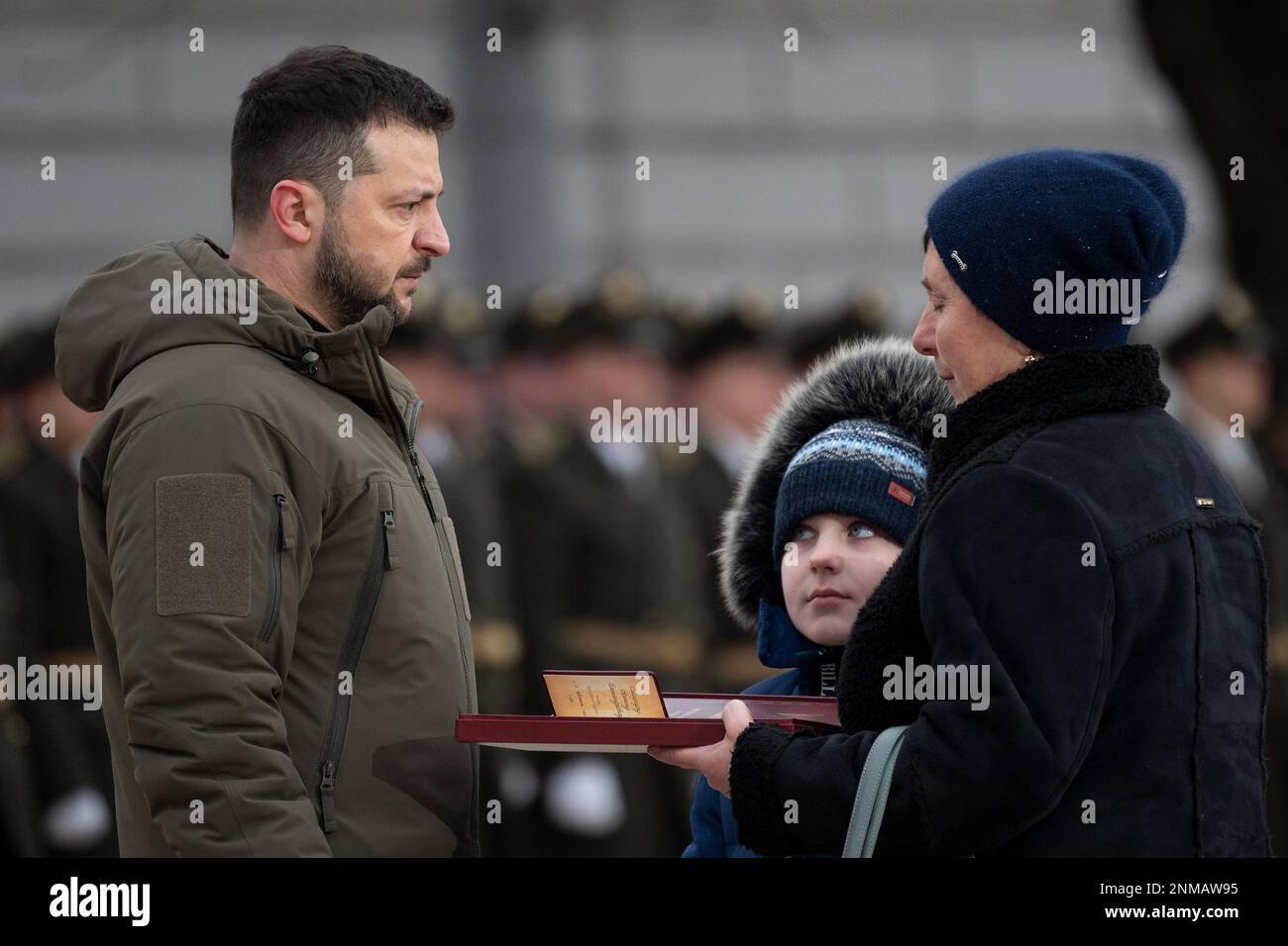 Kyiv, Ukraine. 24th Feb, 2023. Ukrainian President Volodymyr Zelenskyy ...