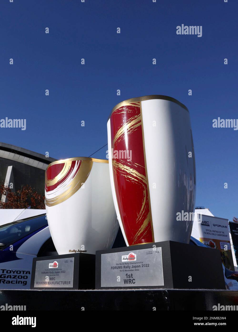 Championships trophies are displayed at Toyota Stadium during the Forum ...