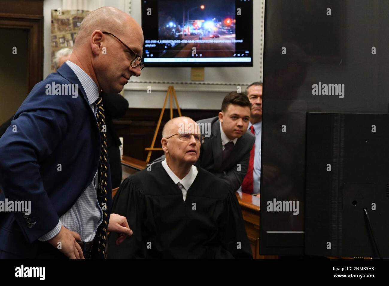 Defense attorney Corey Chirafisi, left, Judge Bruce Schroeder and Kyle ...