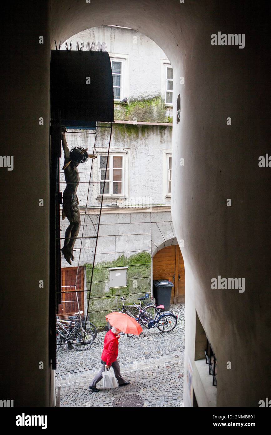 Alley of Imbergstiege at Steingasse street, way to the top of ...