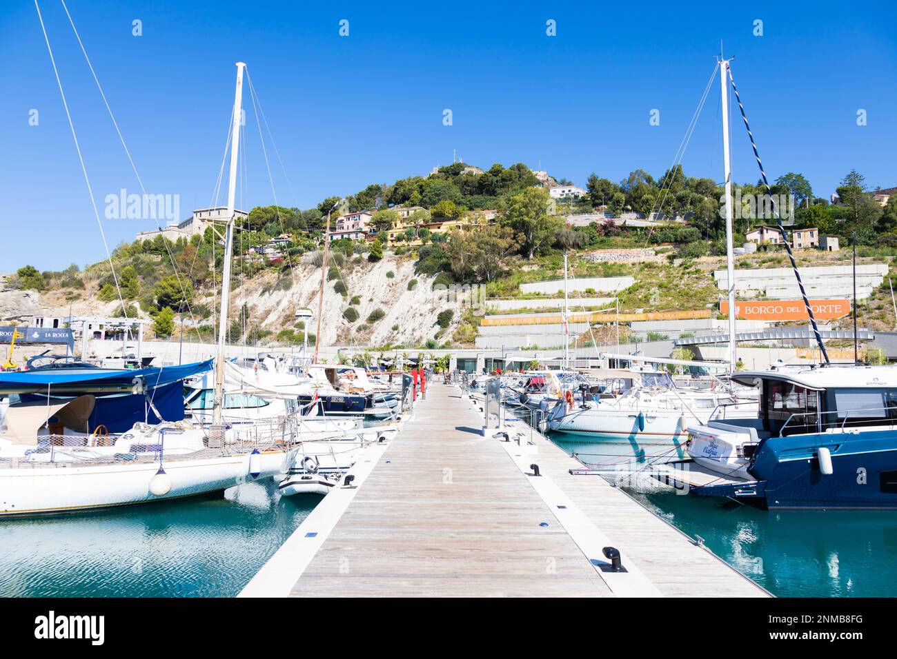 Ventimiglia, Italy - August 2022: the port of Cala del Forte, brand new ...