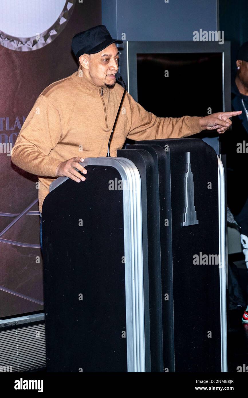 New York, NY, USA. 24th Feb, 2023. Kool DJ Red Alert at the ceremonial ...