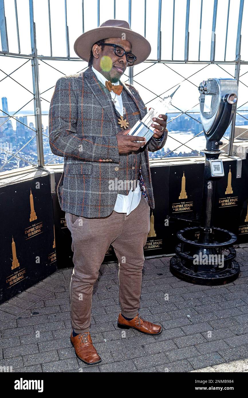 New York, NY, USA. 24th Feb, 2023. Buddha Stretch at the ceremonial ...