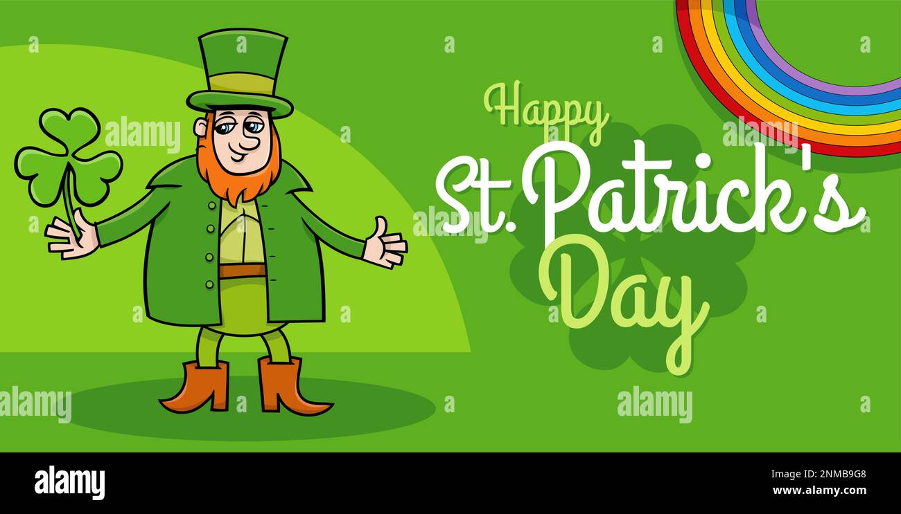 Cartoon illustration of Saint Patrick Day design with Leprechaun ...