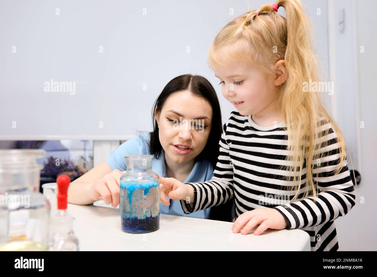 Elementary School Science Chemistry Classroom: Enthusiastic Teacher ...