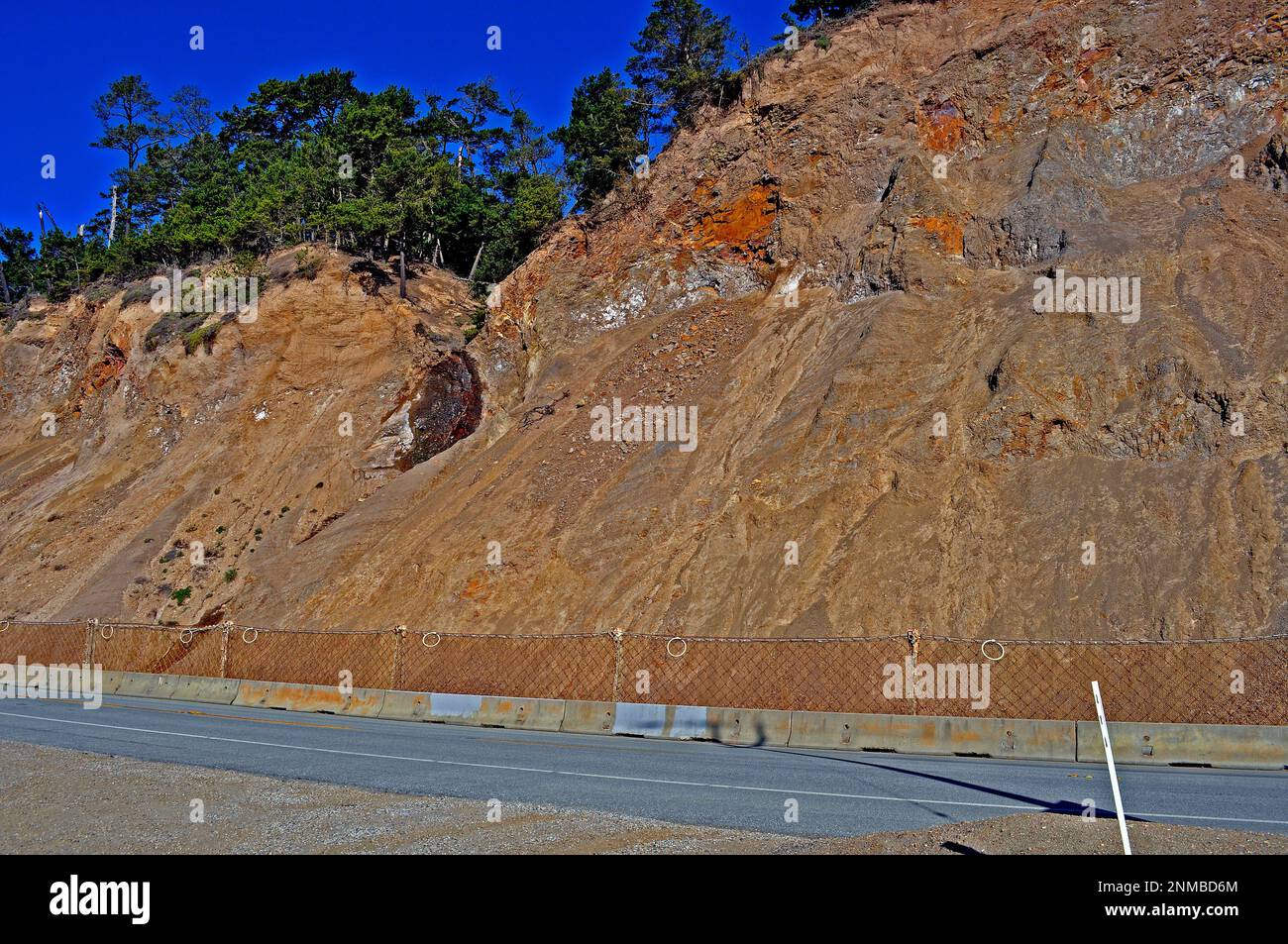 coastal cliffs along California State route one near Santa Cruz ...