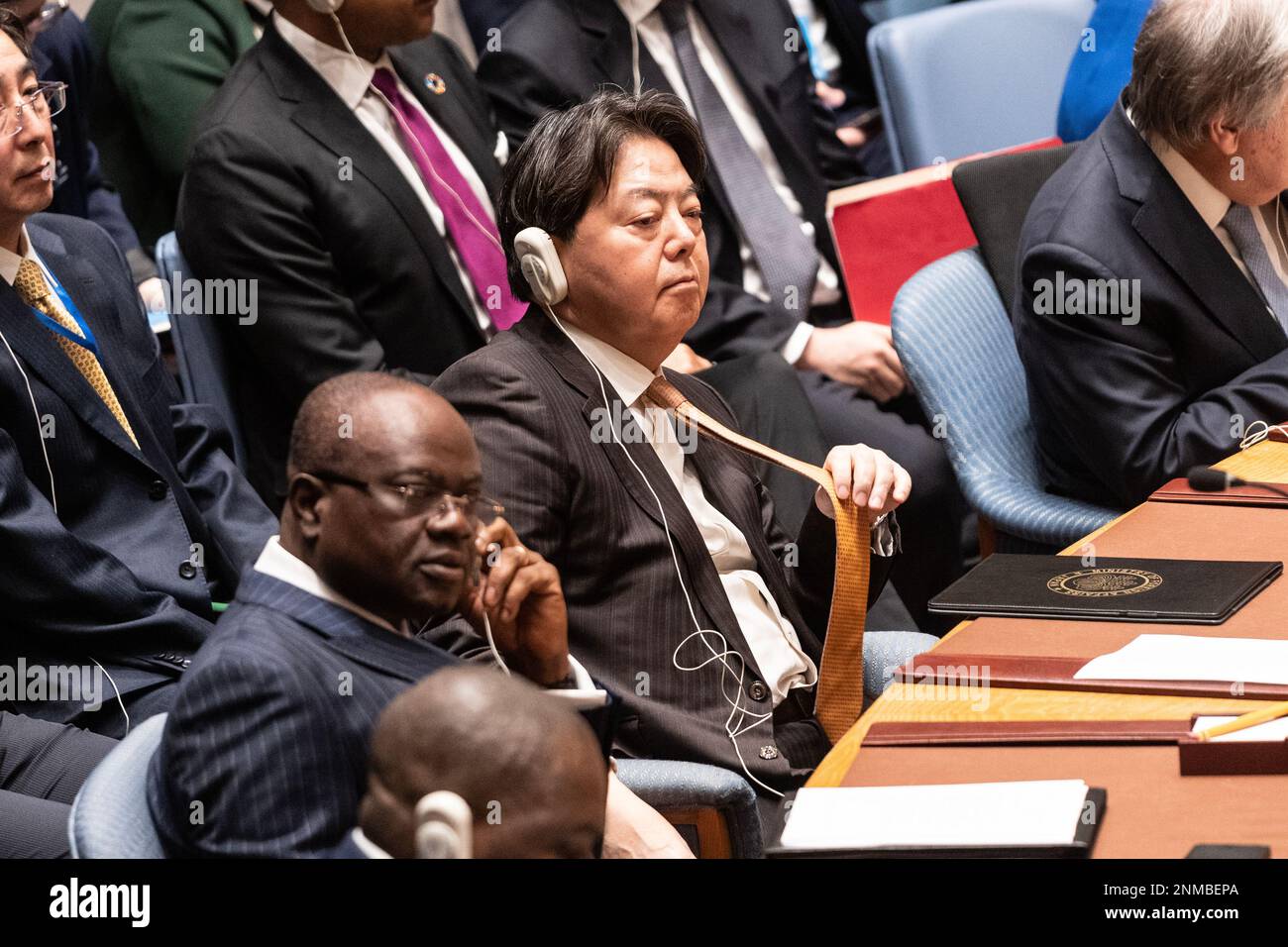 Yoshimasa Hayashi Minister For Foreign Affairs Attends SC Meeting On Yoshimasa Hayashi Minister For Foreign Affairs Attends SC Meeting On