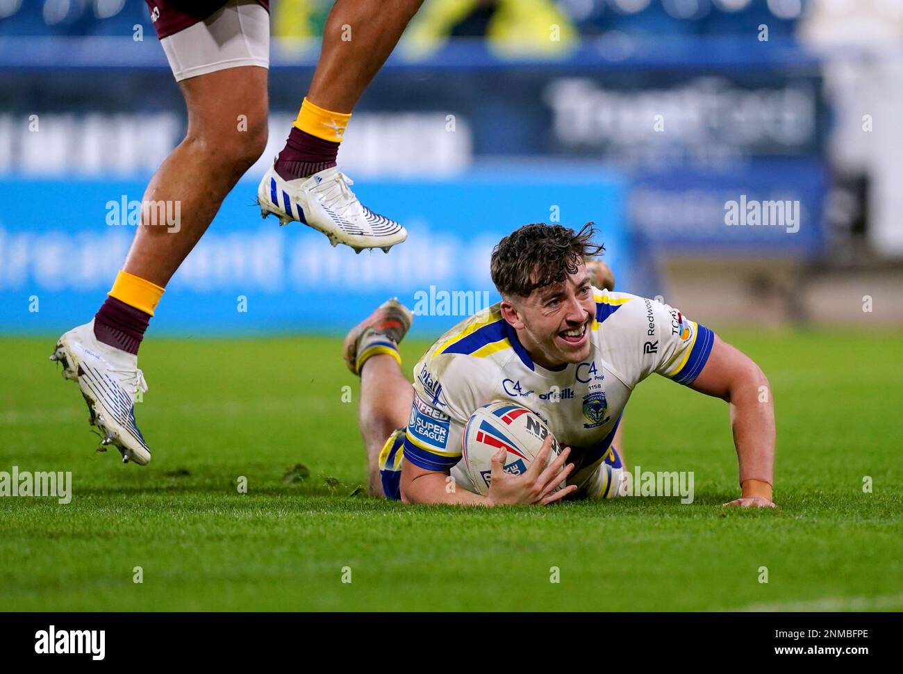 Warrington Wolves' Matty Ashton scores his side's fourth try during the ...