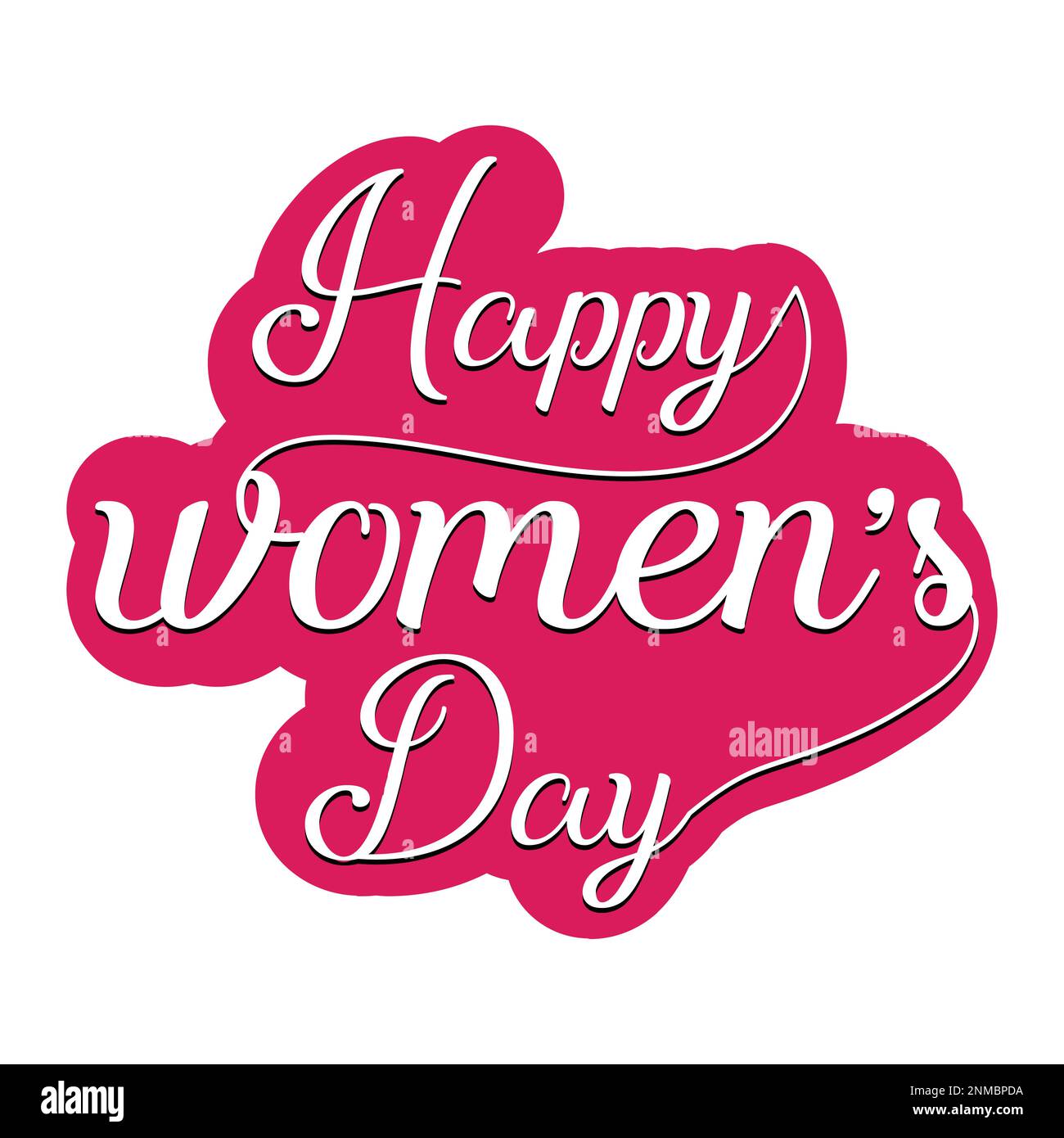 Happy women's day text typography with red background shape, Red text ...
