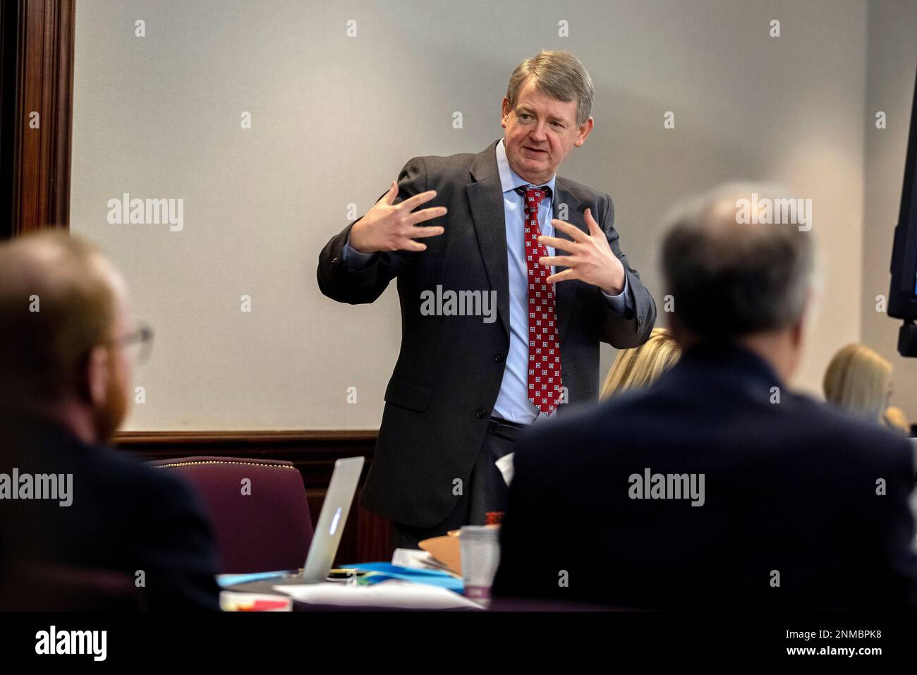 Defense attorney Kevin Gough argues an objection during the trial of ...