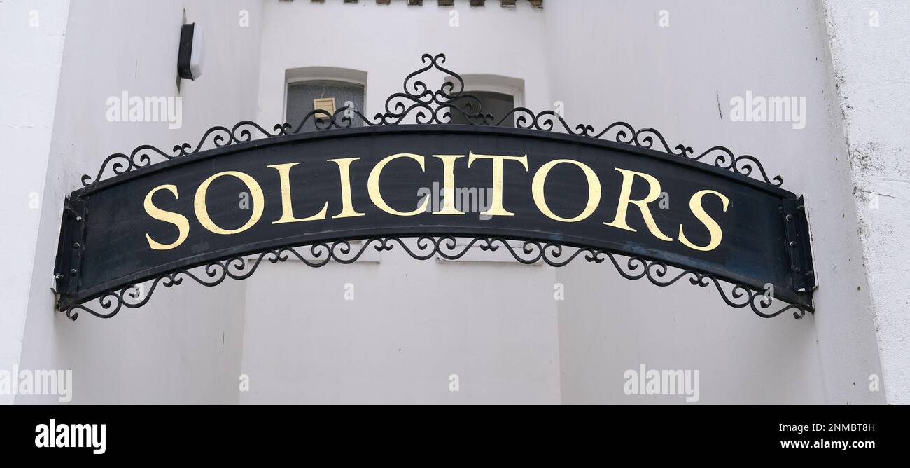 hanging solicitors sign at the front entrance,whitstable town,kent,uk ...