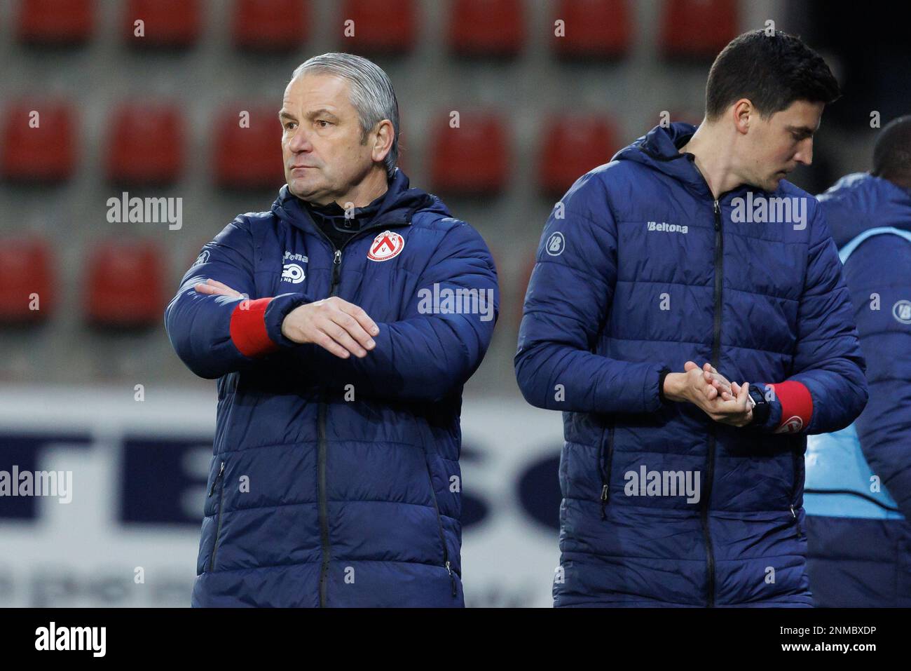 Kortrijk's head coach Bernd Storck pictured during a soccer match ...
