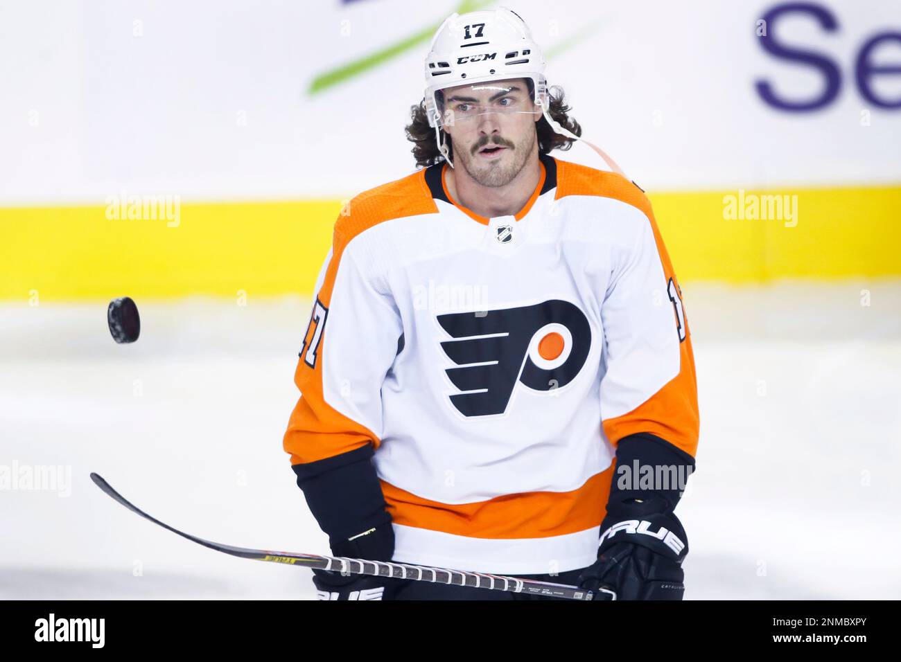NHL profile photo on Philadelphia Flyers player Zack MacEwen at a game ...