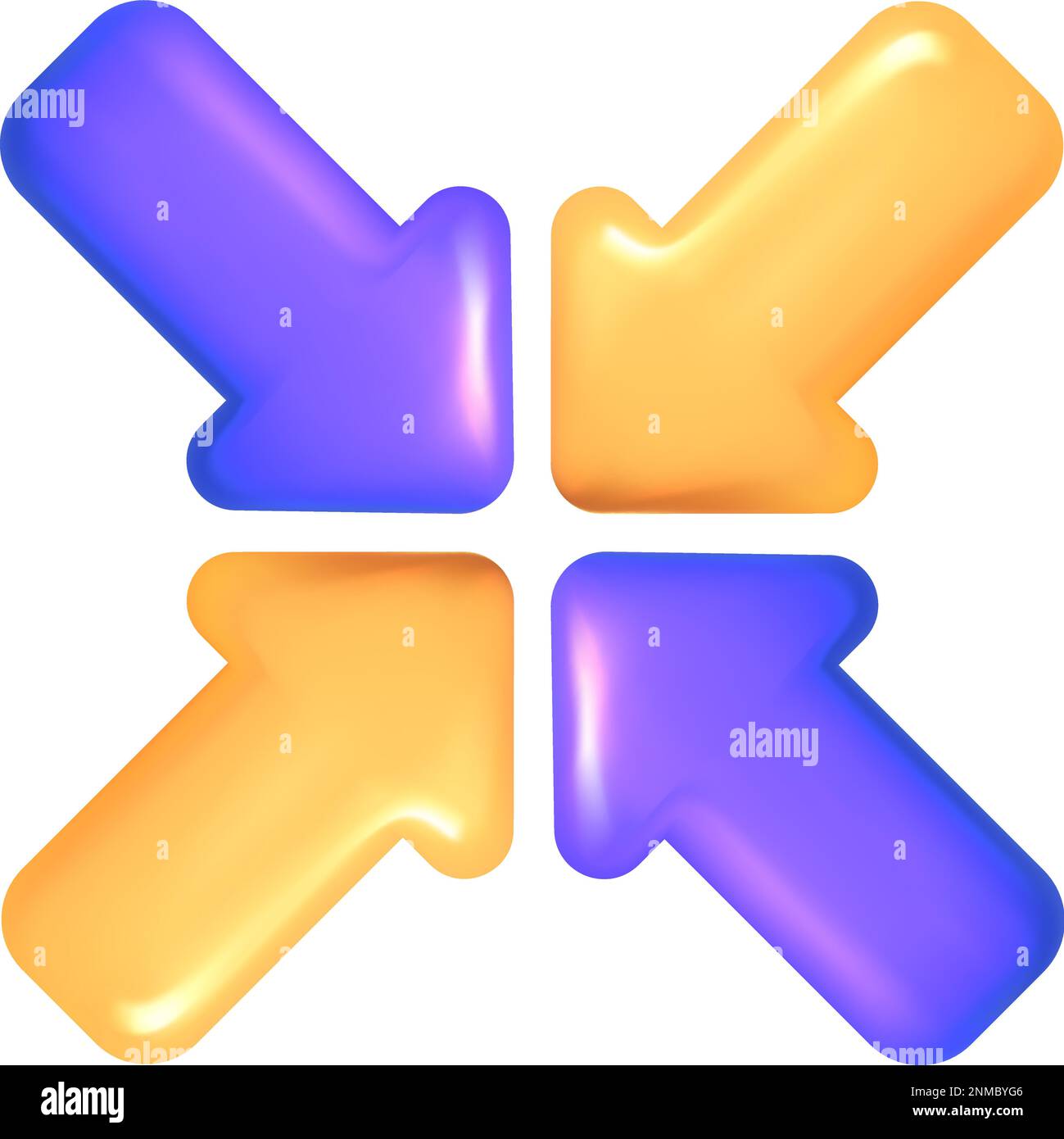 Arrow pointing center inward Cut Out Stock Images & Pictures - Alamy