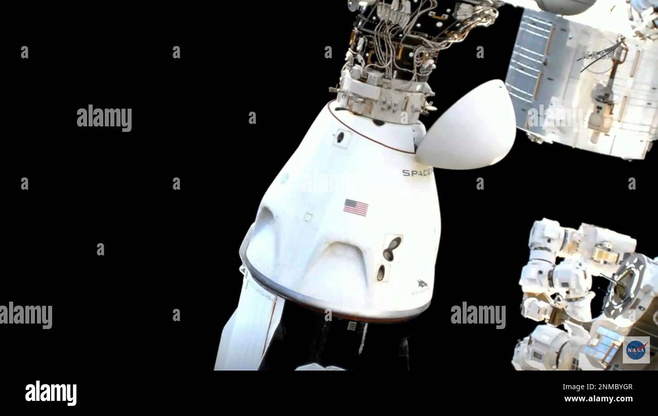 In this image from video provided by NASA, astronauts in the SpaceX ...