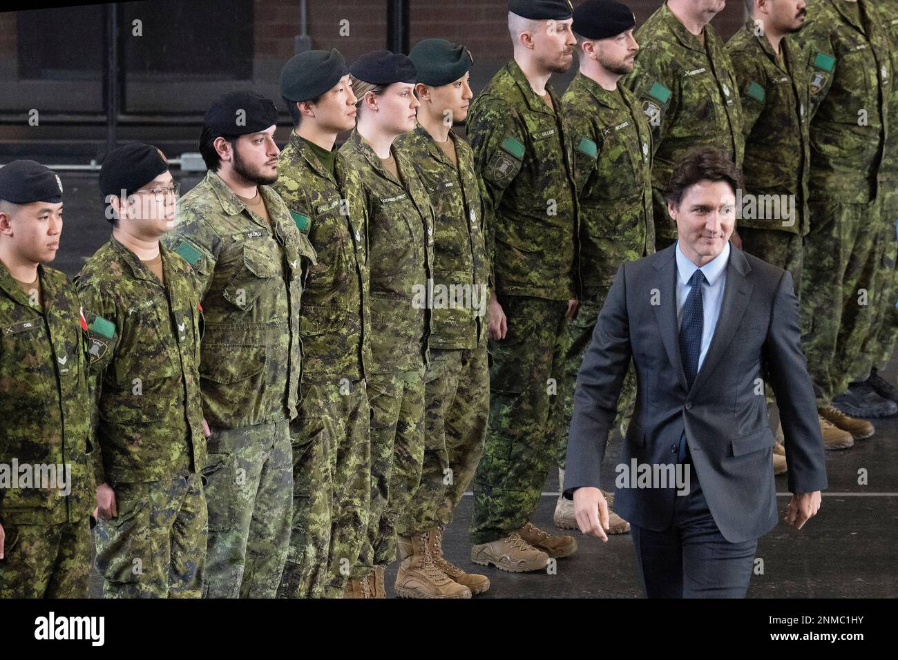 Prime Minister Justin Trudeau arrives at Fort York Armoury in Toronto ...