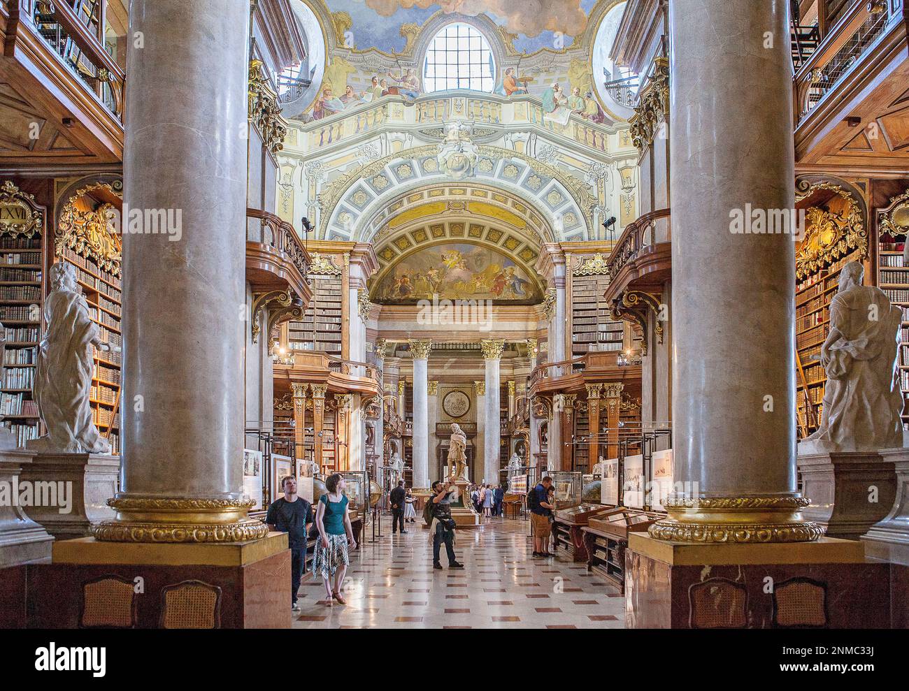 Austrian National Library, in Hofburg Palace,Vienna, Austria Stock ...