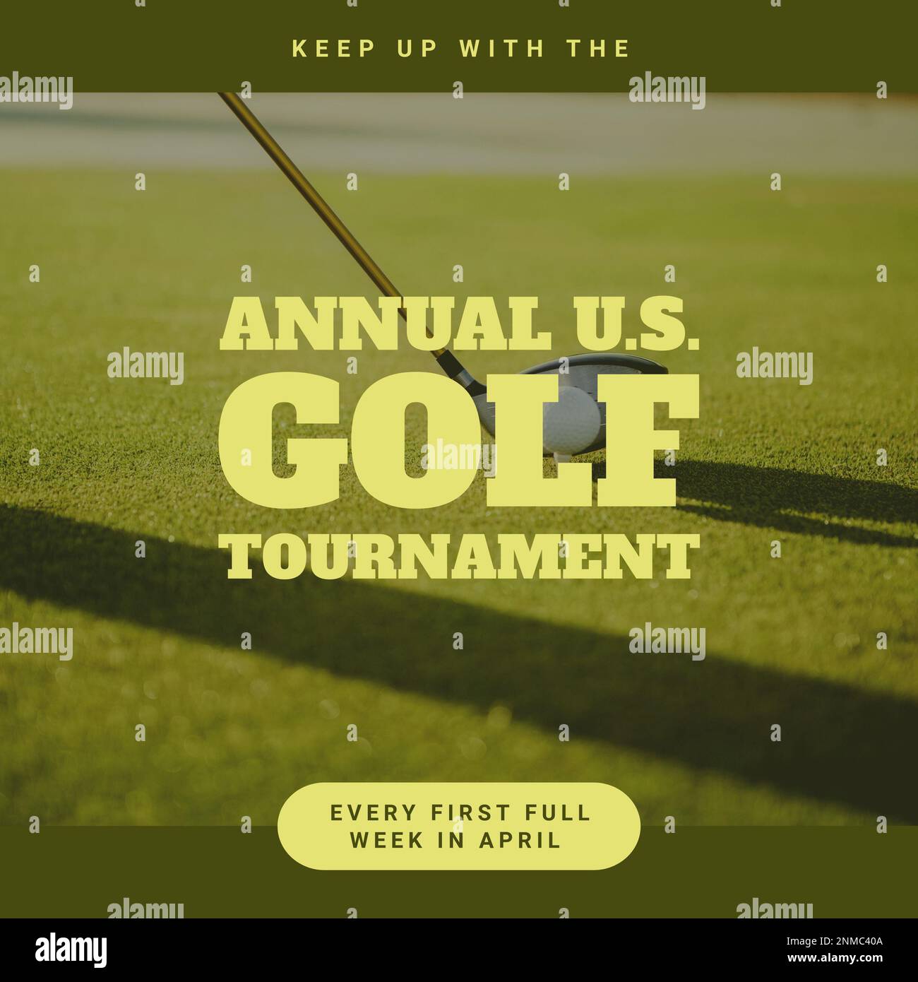Image of annual us golf tournament text over club and golf ball Stock ...