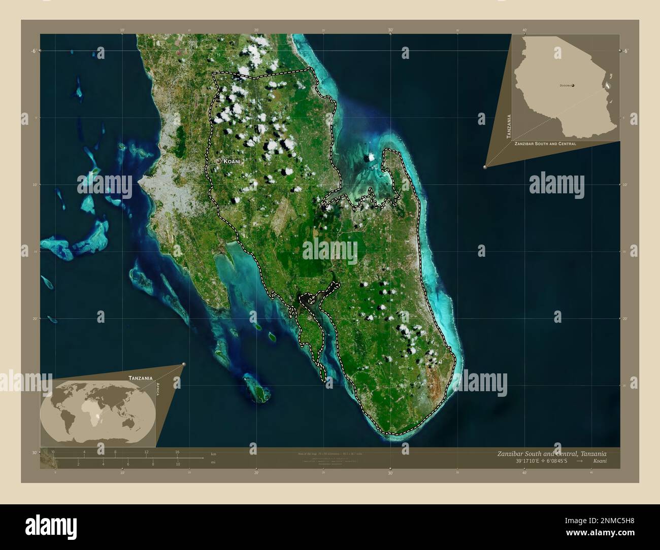 tanzania map with zanzibar
