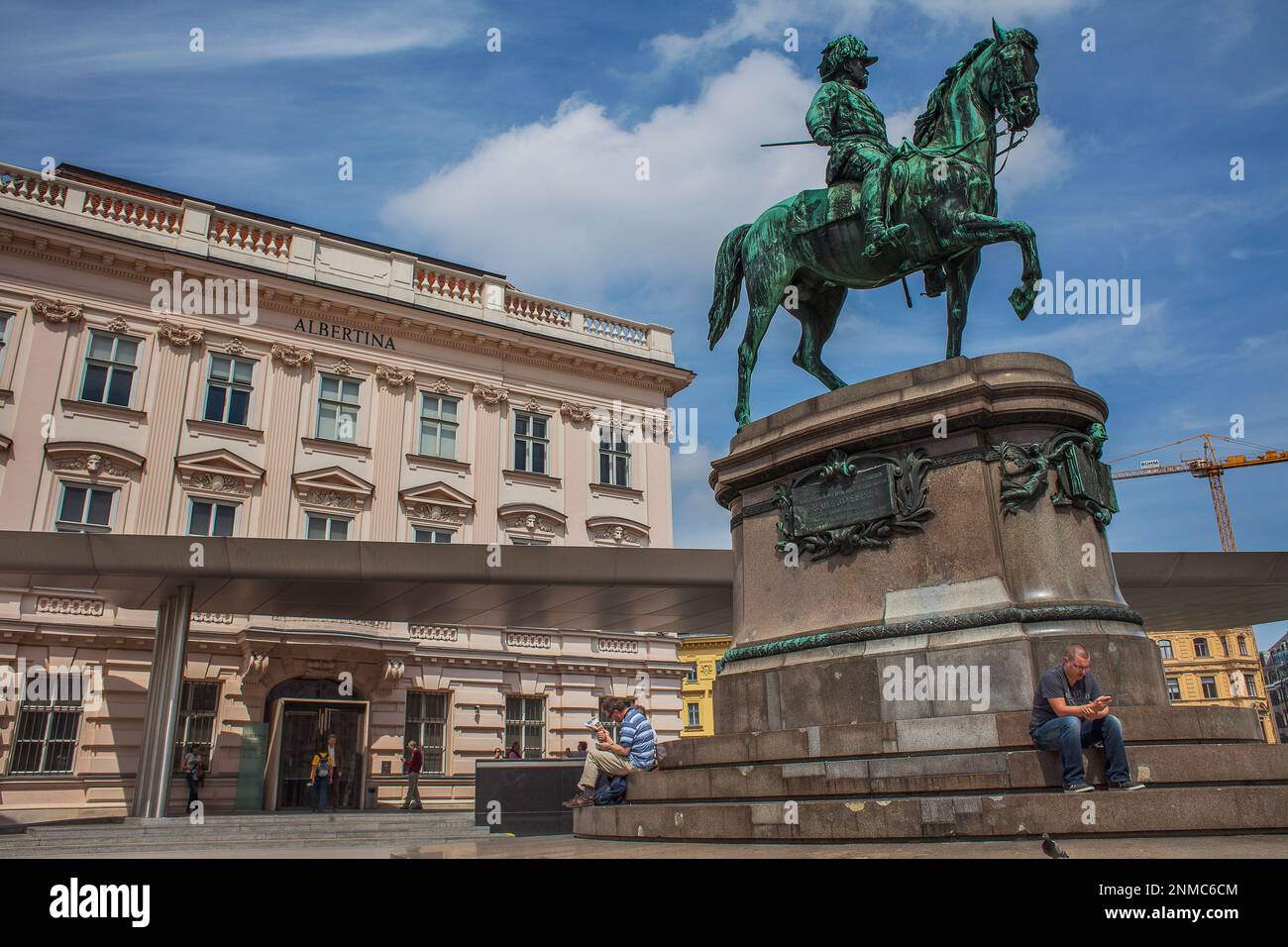 Equestrian statue (Albrecht Monument) and Albertina Palace museum ...