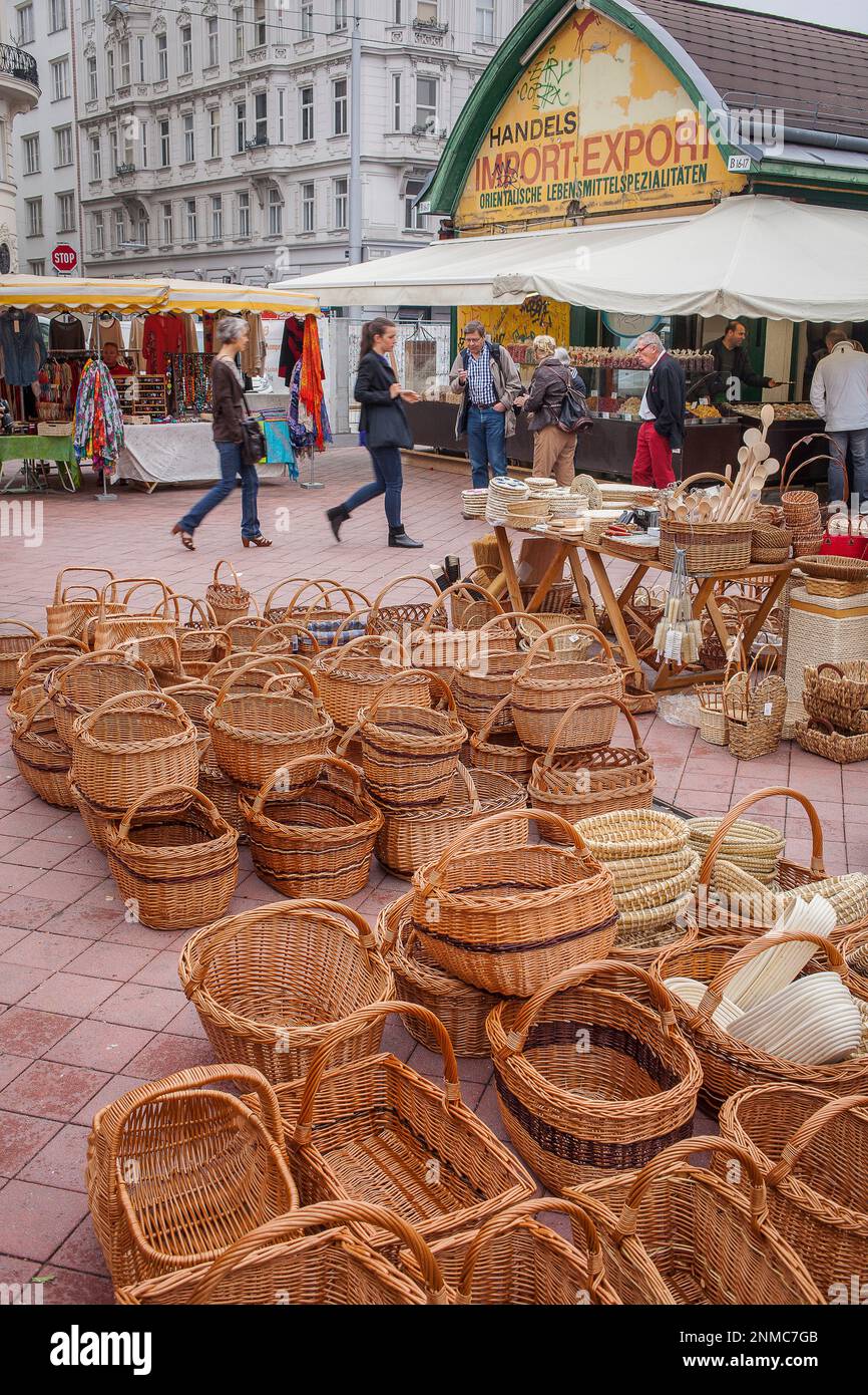Saturday Flea market at Naschmarkt,Vienna, Austria, Europe Stock Photo ...