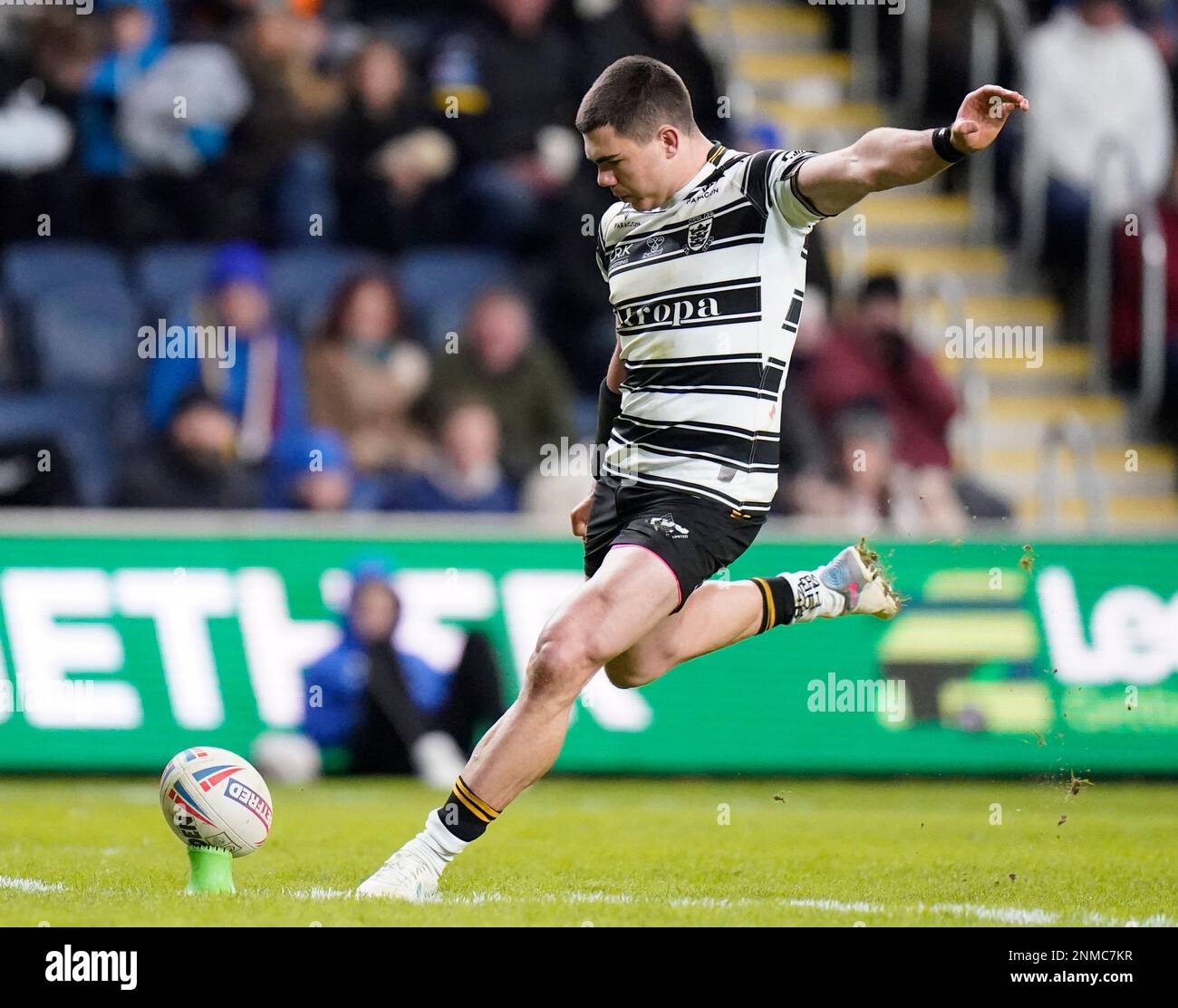 Hull FC's Jake Clifford kicks a conversion during the Betfred Super ...