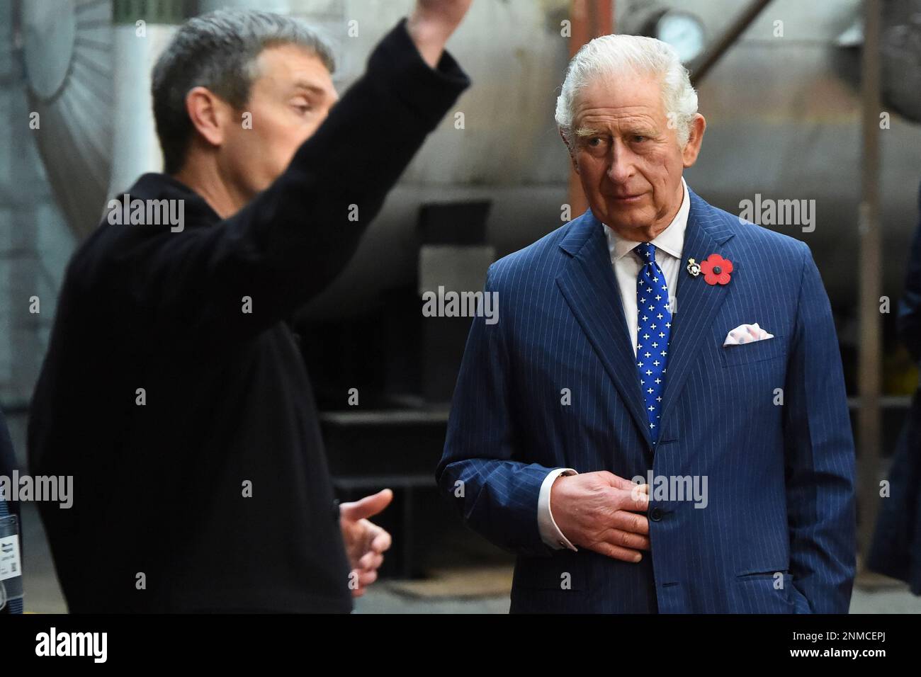 Britain's Prince Charles during a visit to view the CycloneCC ...
