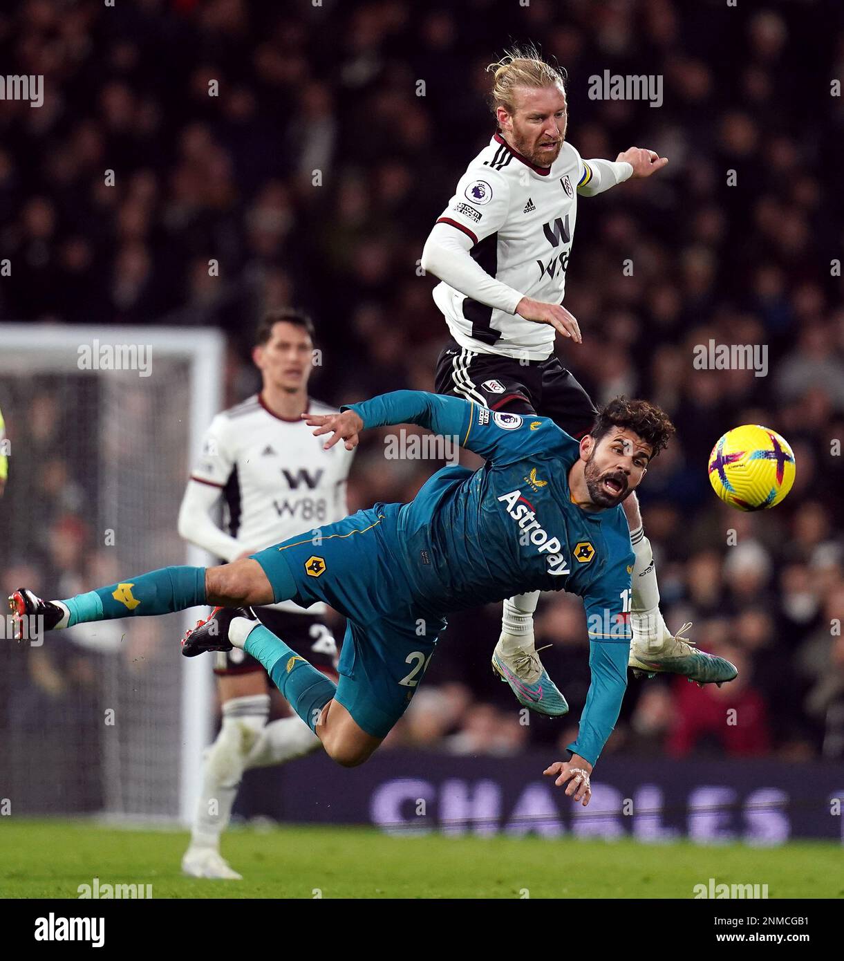 Fulham’s Tim Ream and Wolverhampton Wanderers' Diego Costa battle for ...