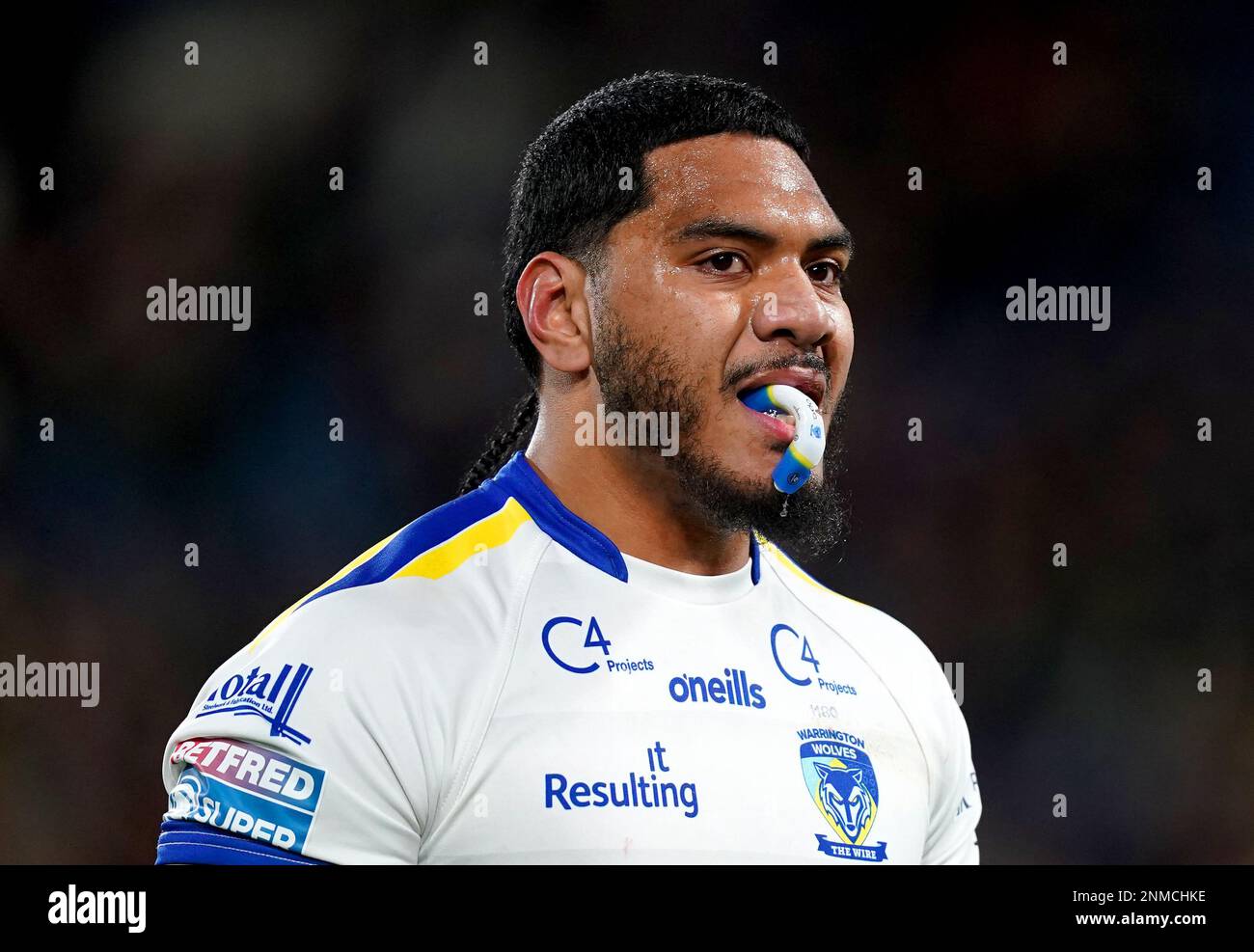 Warrington Wolves' Thomas Mikaele during the Betfred Super League match ...