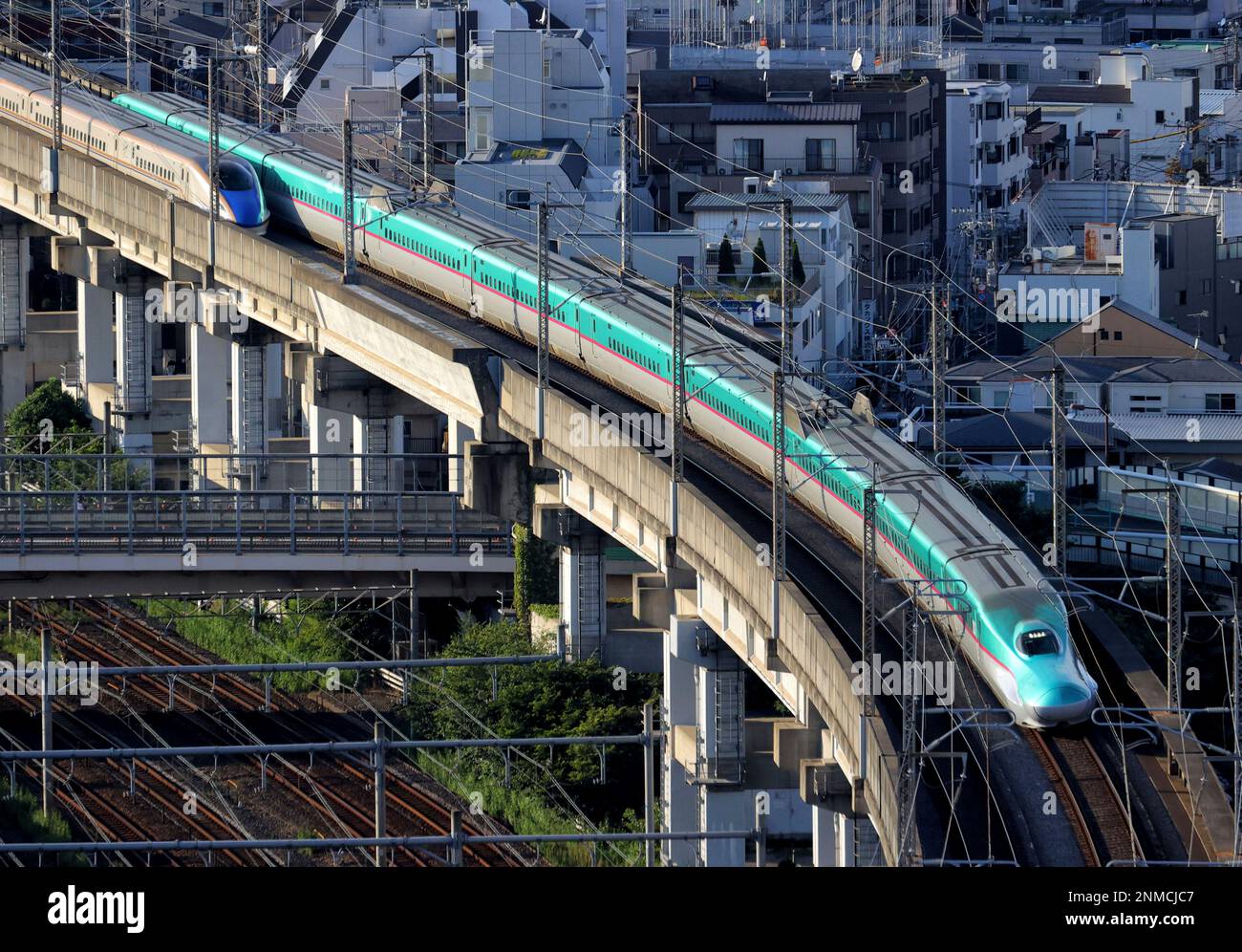 Japanese Shinkansen high speed train (bullet train) E5 series runs in ...