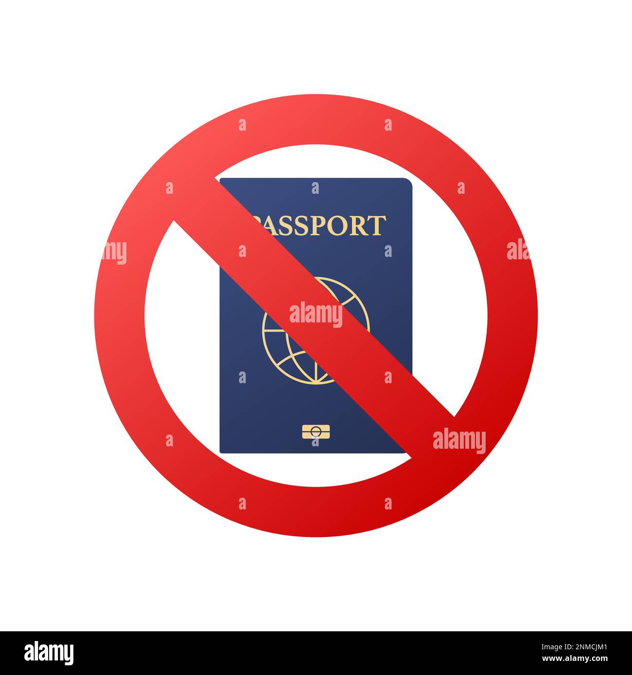 Passport ban icon. International passport with prohibition. Travel visa ...
