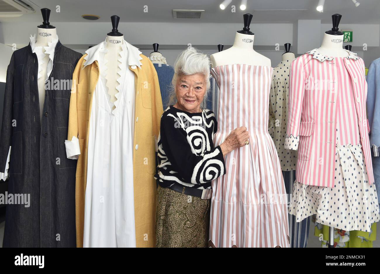 Japanese fashion designer Junko Shimada poses for photo during an ...