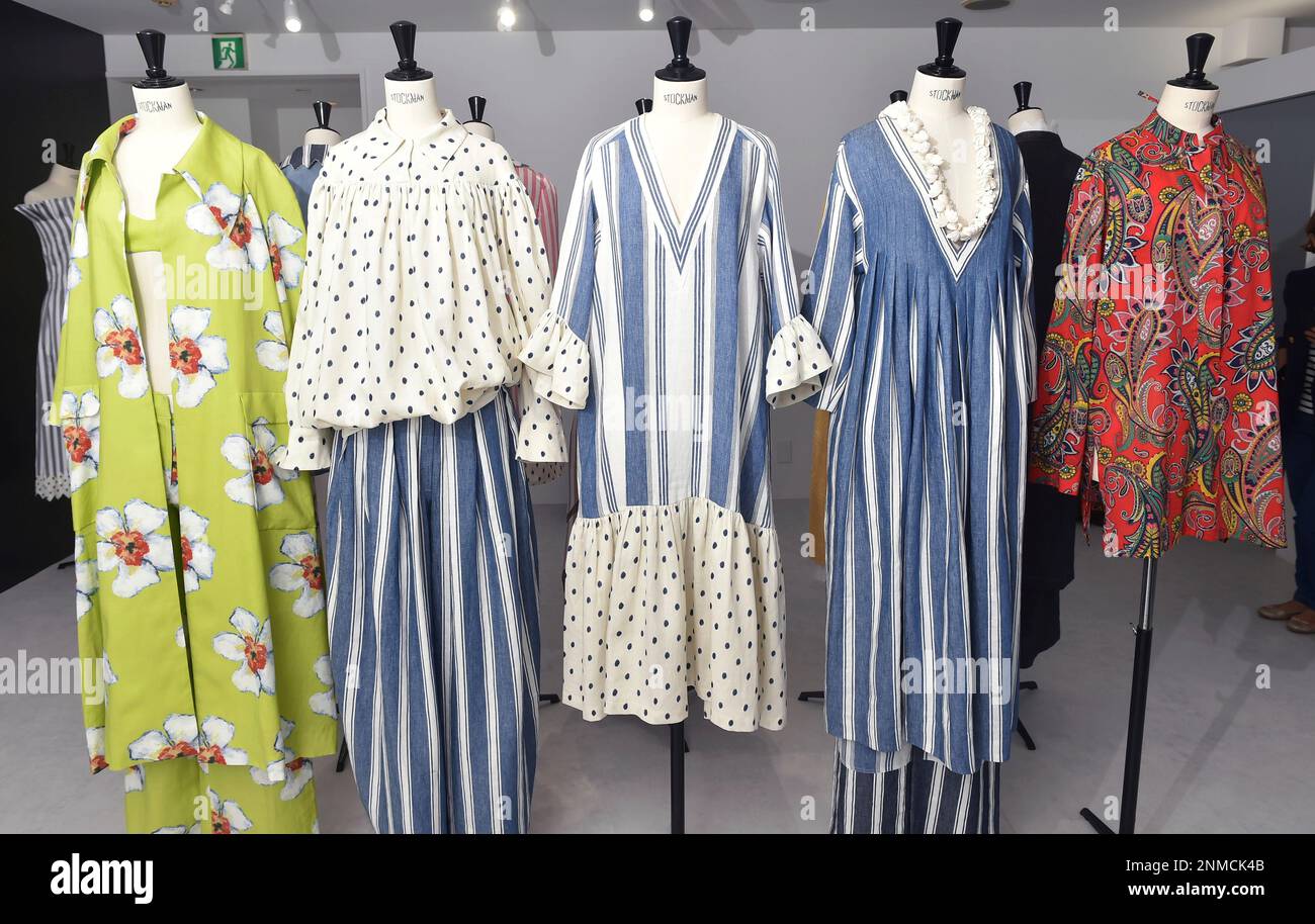 A photo shows clothes of Japanese fashion designer Junko Shimada in ...