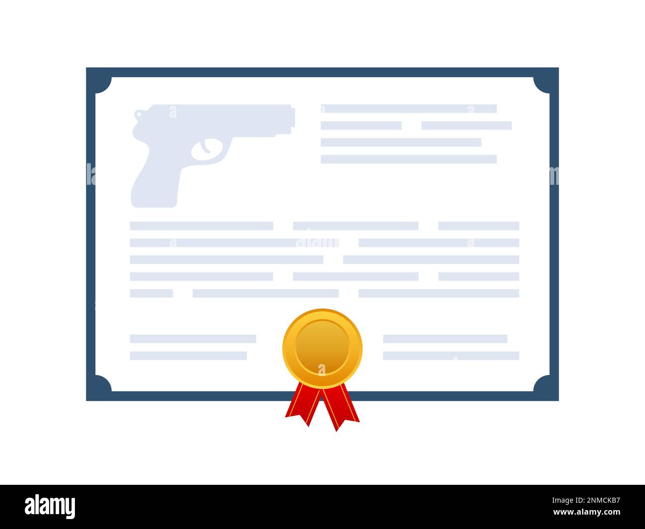 Gun license glyph icon. Pistol and document. Vector stock illustration ...