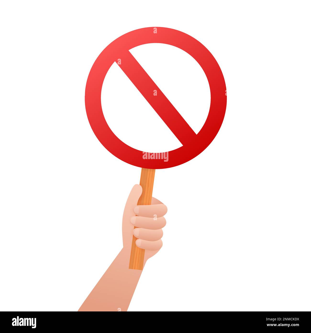 Hand holding a prohibition sign. Traffic sign. Warning is prohibited ...