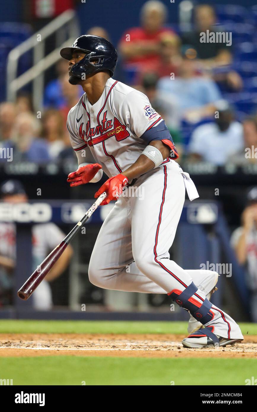 Atlanta Braves Jorge Soler during a game against the Miami Marlins ...