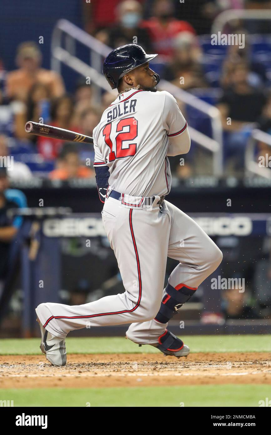 Atlanta Braves Jorge Soler during a game against the Miami Marlins ...