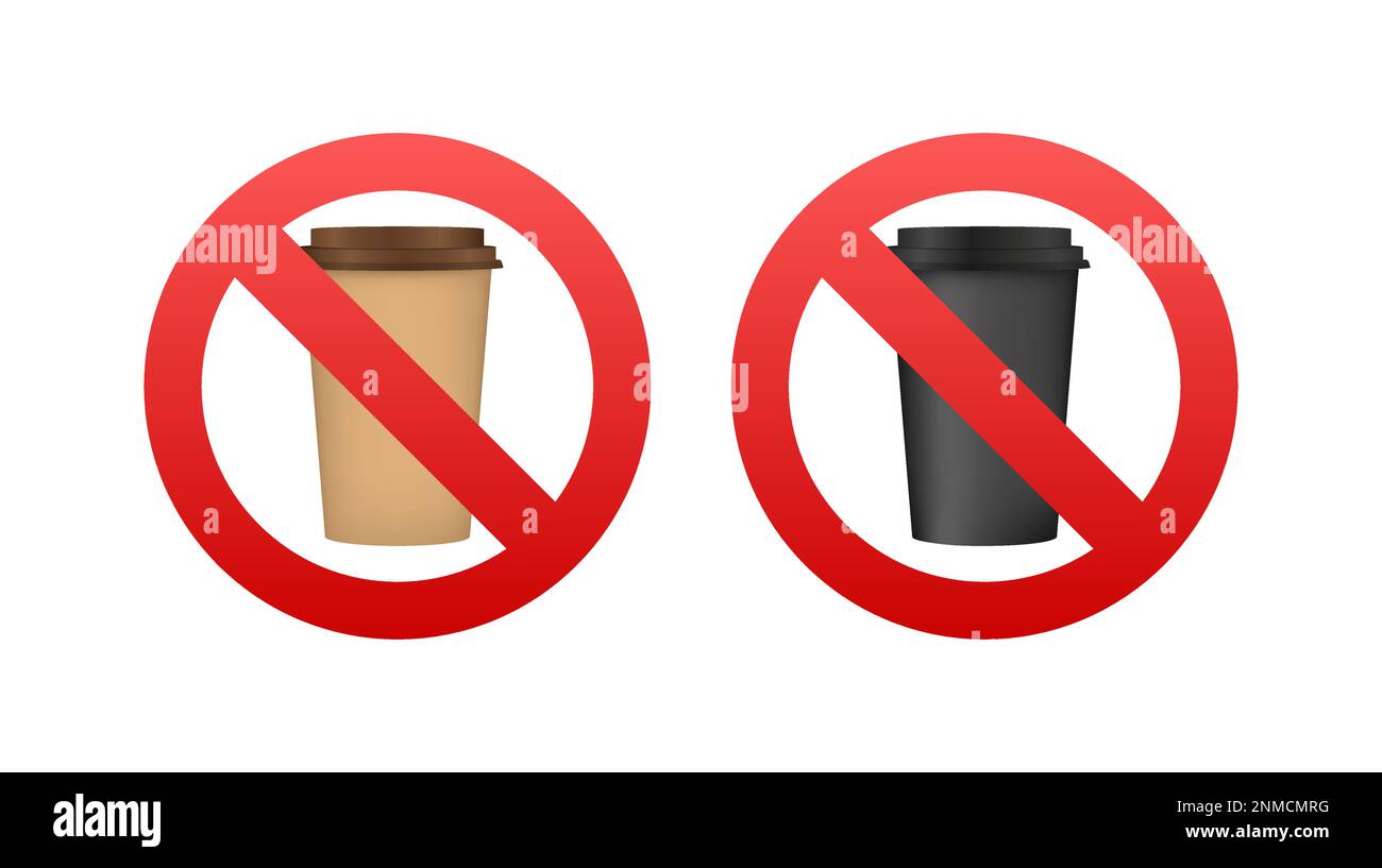 No coffee sign. No caffeine before bedtime. No takeaway icon Stock ...