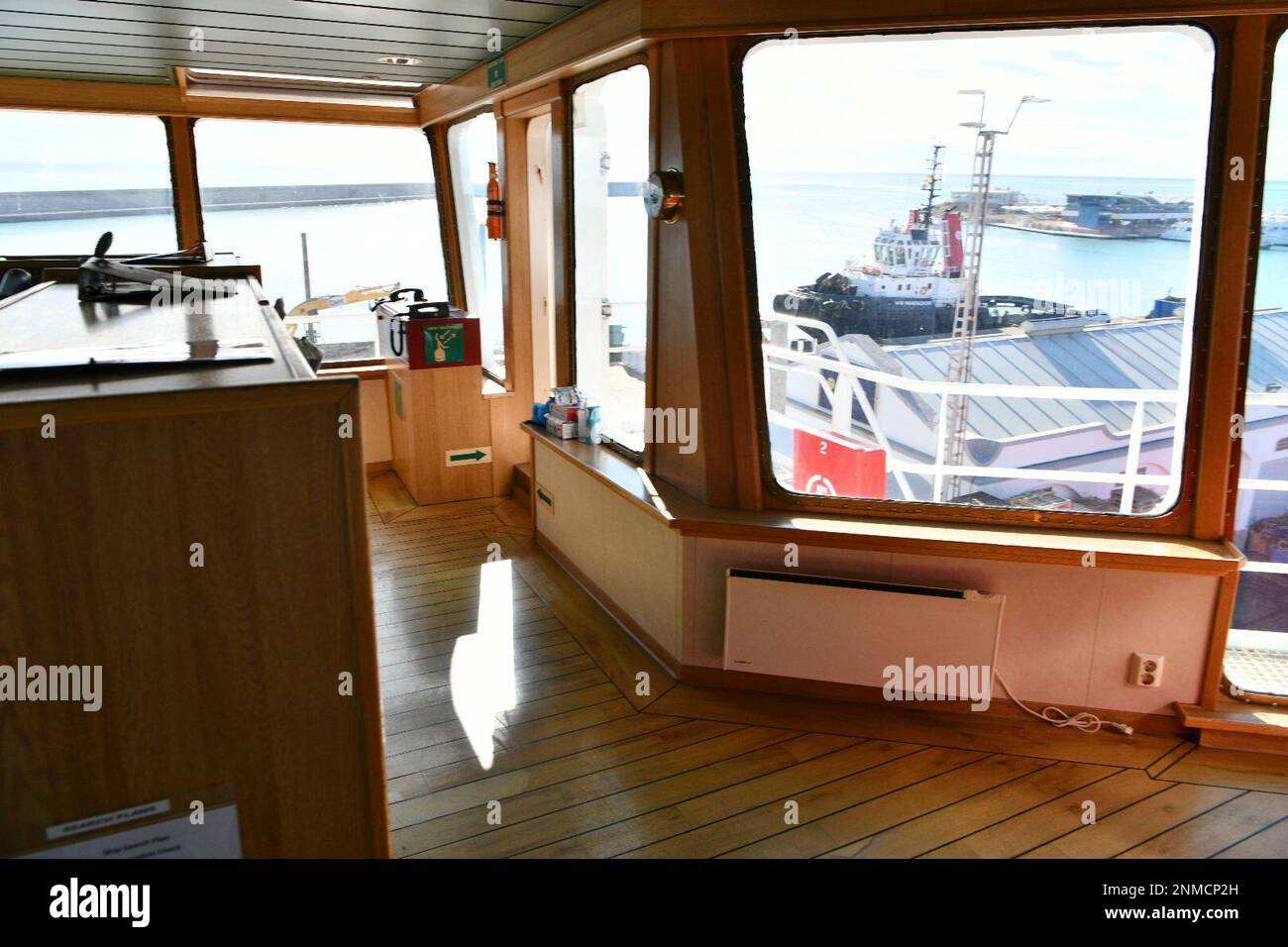 Interior of the new ship of the NGO Open Arms, 'Open Arms Uno', in the ...