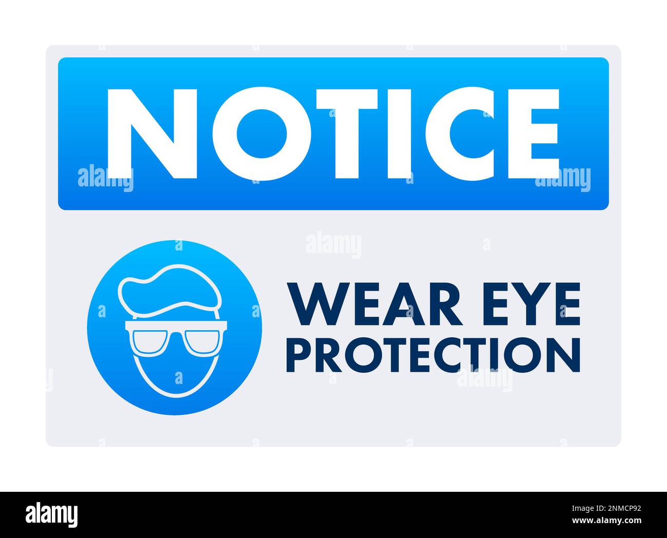 Notice Wear eye protection sign, label. Vector stock illustration Stock ...