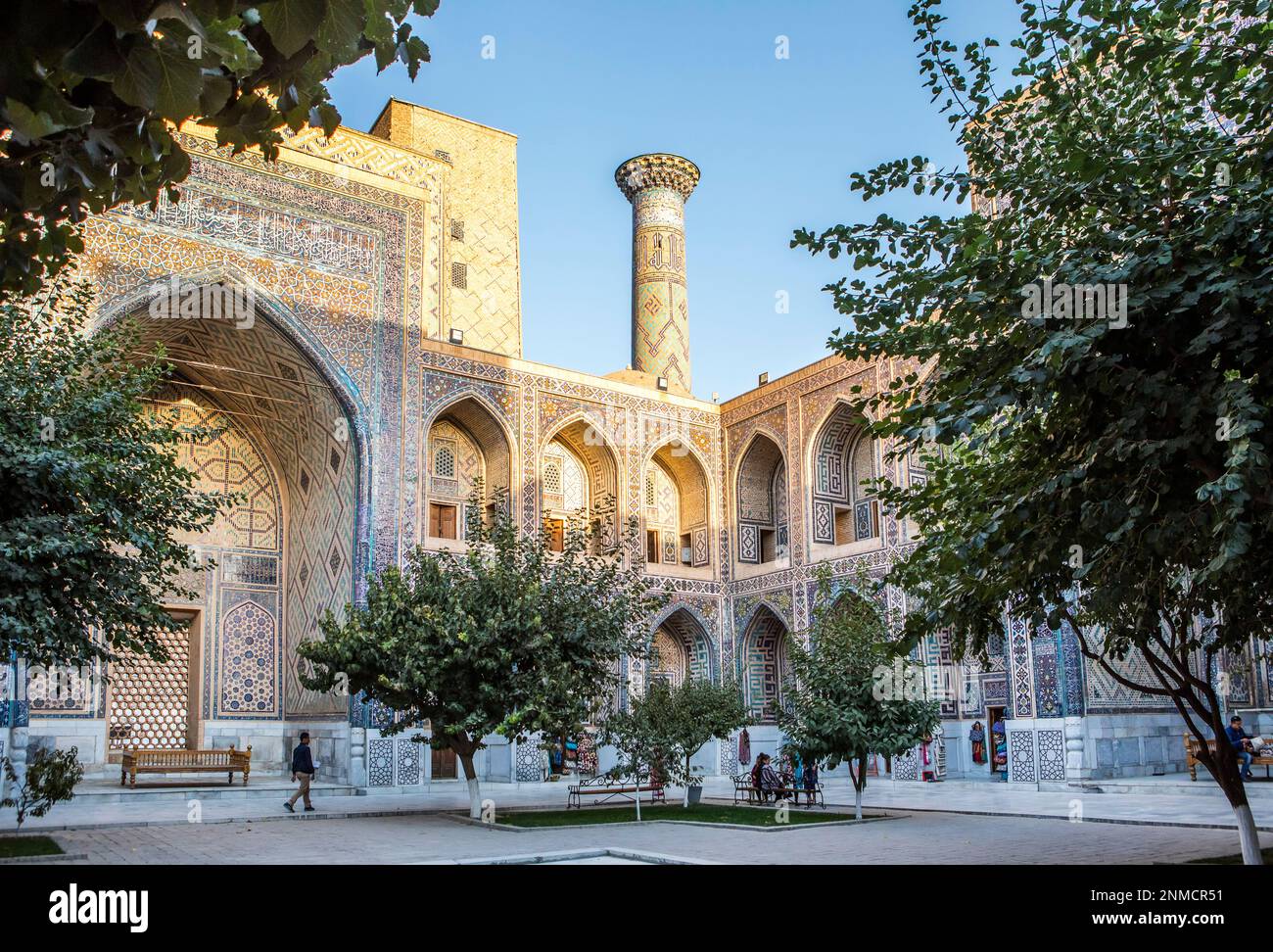 Courtyard of Ulugbek Medressa, Registan, Samarkand, Uzbekistan Stock ...