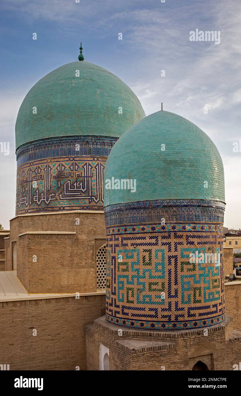 Domes of Qazizadeh Rumi mausoleum, Shah-i-Zinda complex, Samarkand ...