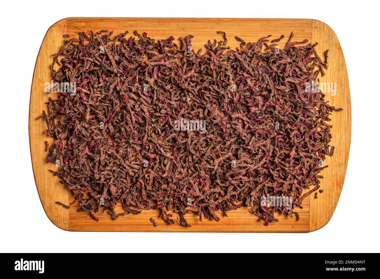 Dried beetroot flakes. Dehydrated edible beets. Food background ...