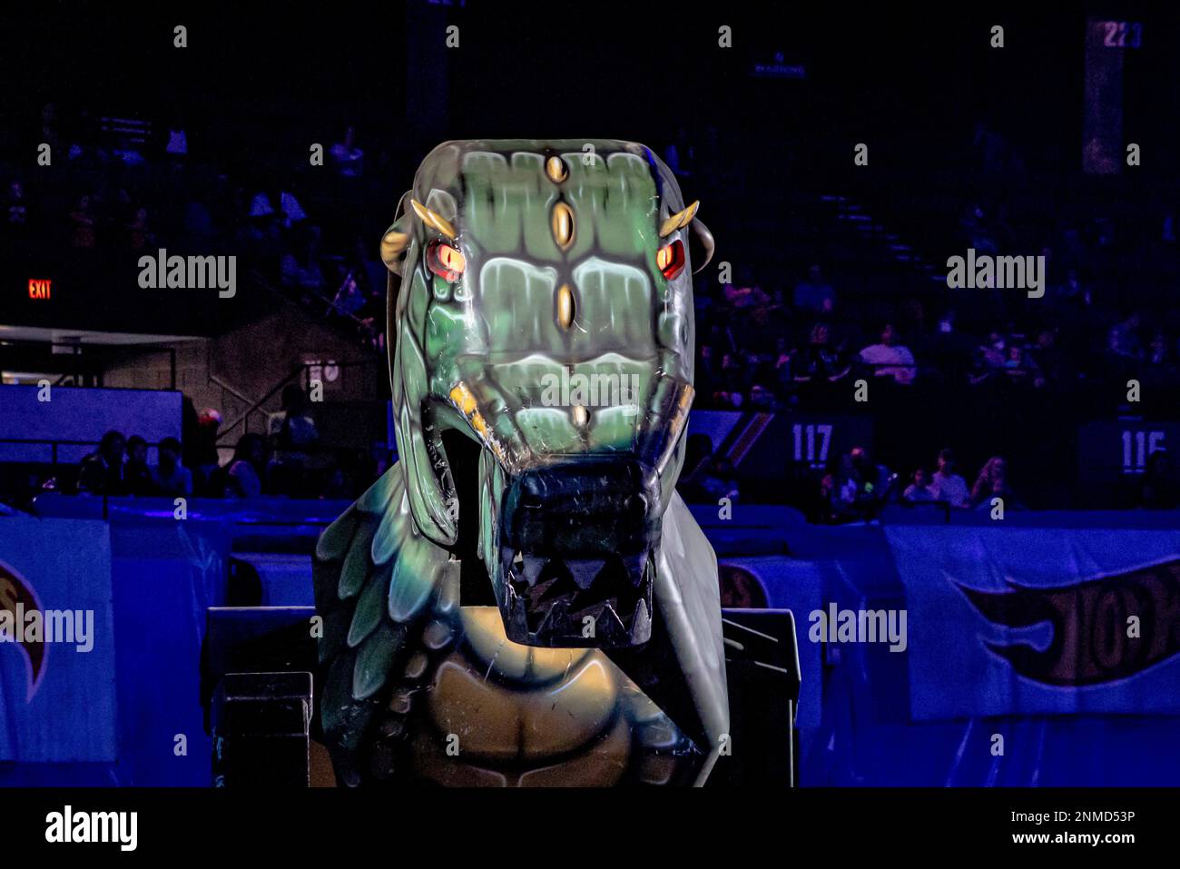 NORFOLK, VA - OCTOBER 31: Megasaurus, the car-eating, fire-breathing ...