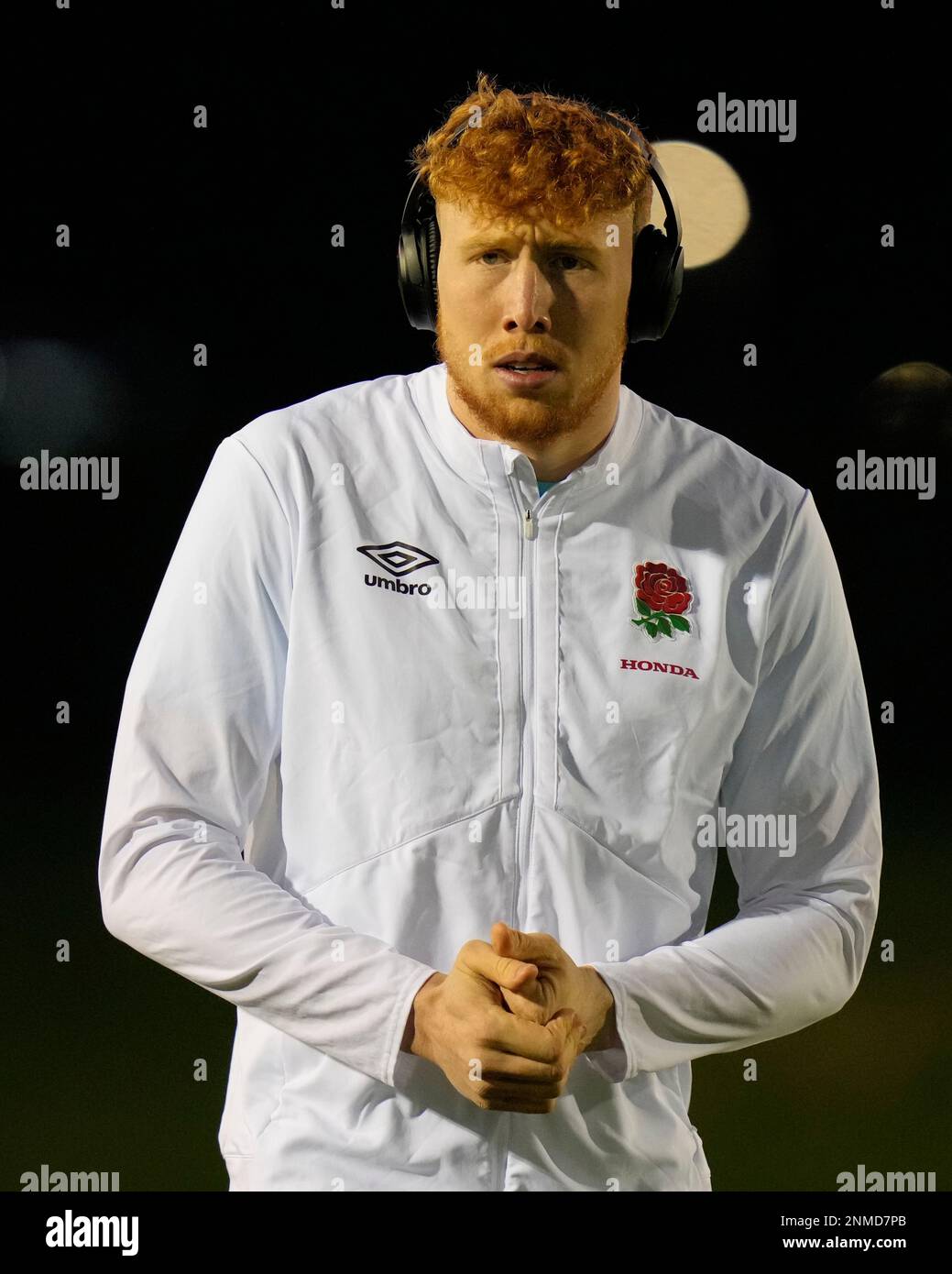 Lewis Chessum of England U20's before the 2023 U20 Six Nations match ...